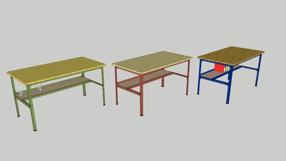 Slotted Angle Work Desk | 3D Warehouse