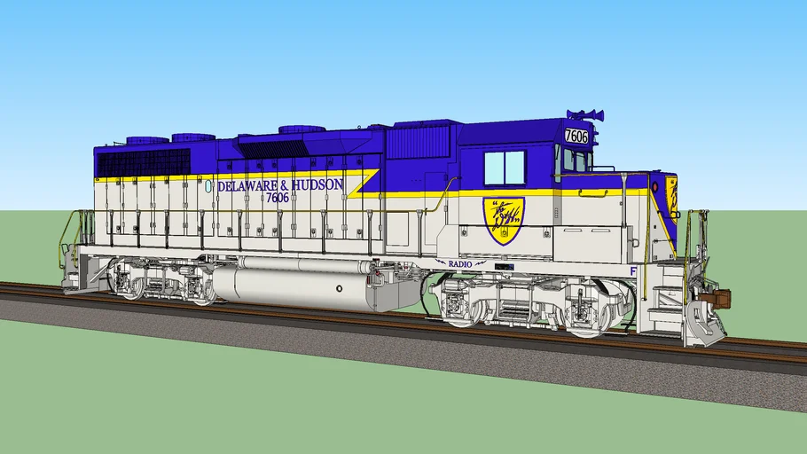 GM EMD GP39-2 diesel electric locomotive Delaware & Hudson #7606 | 3D ...
