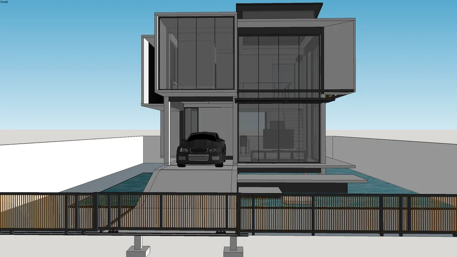 Sketchup Modern House Sketchup Speed Build Modern House 1