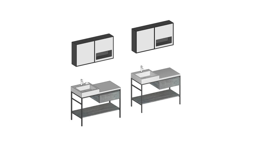 NIC Design Bathroom Set - Sink - Faucet and Mirror | 3D Warehouse