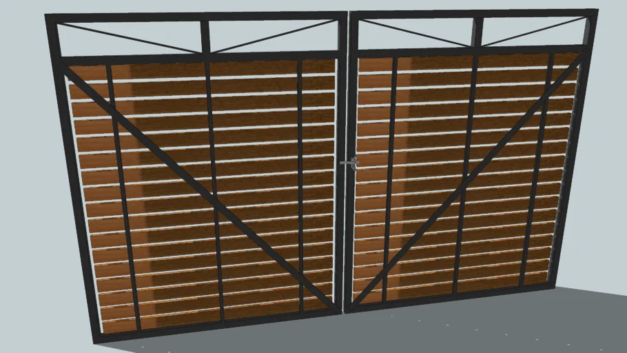 Merbau+Gate+Metal+Frame | 3D Warehouse