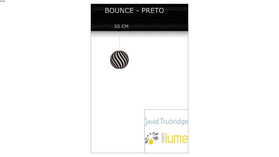 Luminária Pendente Bounce Preta | 3D Warehouse