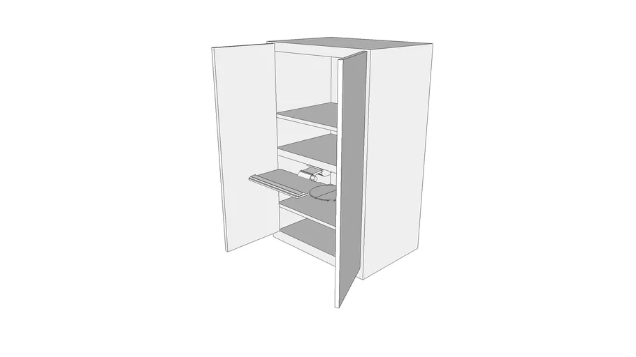 F0690 - Workstation, Computer, Enclosed, With Lock | 3D Warehouse