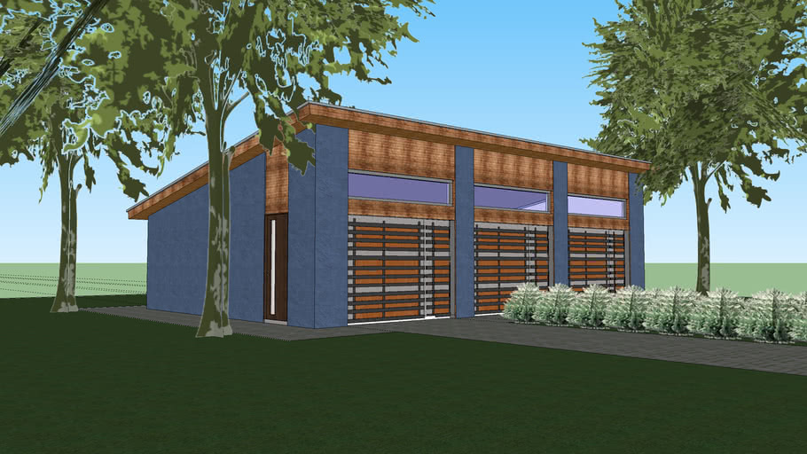 Modern 3-Car Garage | 3D Warehouse
