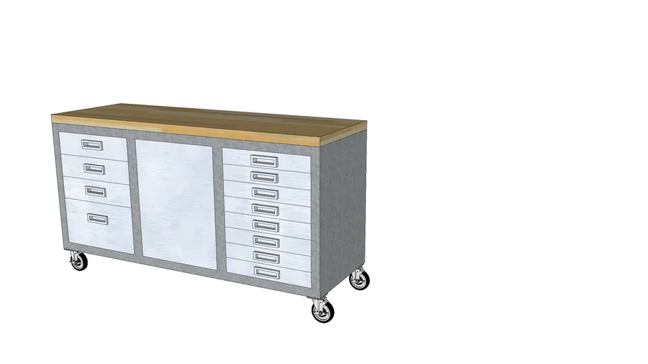 Work Bench with drawers | 3D Warehouse