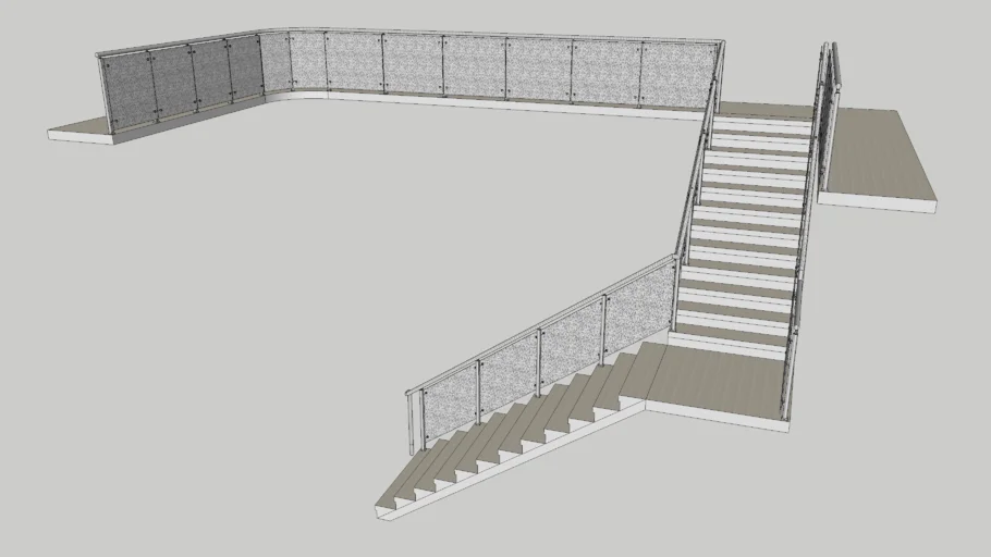 Railing Tangga Kaca | 3D Warehouse