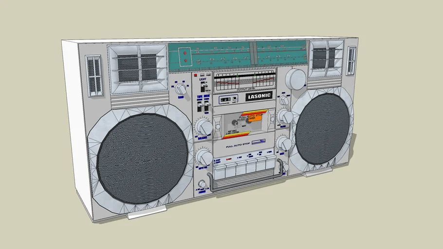 BOOMBOX Lasonic stereo tape player radio detailed | 3D Warehouse