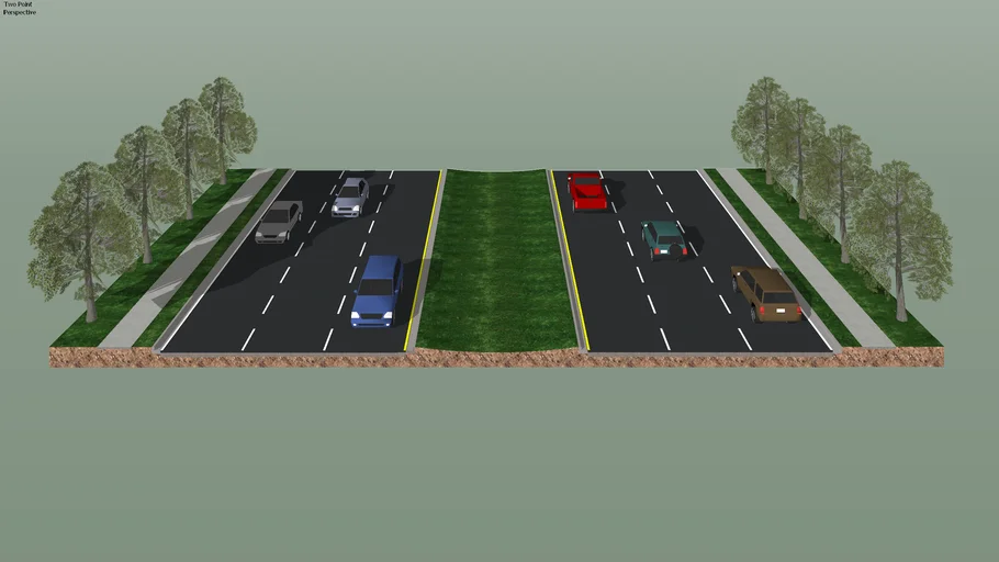 Standard 6 Lane Typical Section | 3D Warehouse