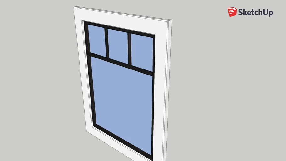 3 over 1 black frame window | 3D Warehouse