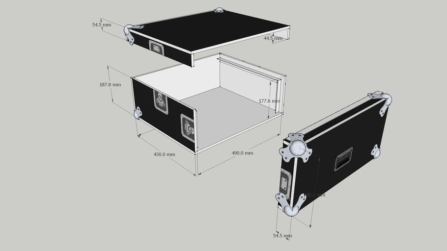Flightcase 19' - 5HE hoog | 3D Warehouse