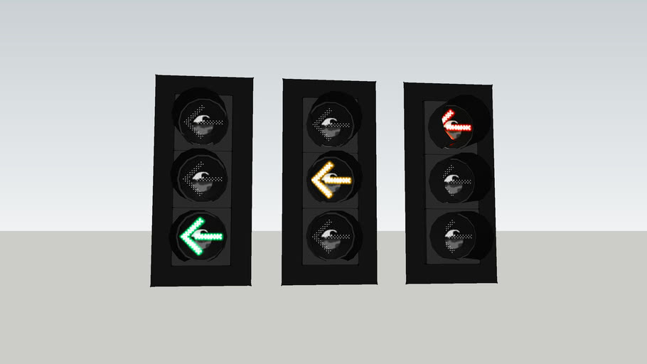 LED left turn traffic signal | 3D Warehouse