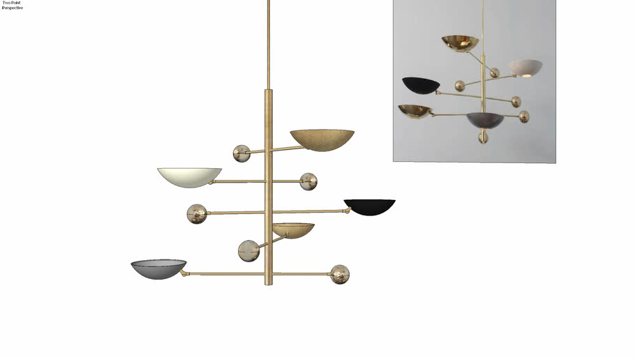 Sputniklights - 6 Light Pendant Mid Century Modern Raw Brass Sputnik ...