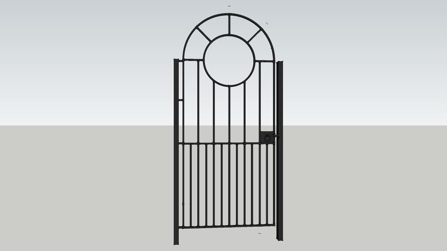 IRender Ready Black Mat Steel Gate | 3D Warehouse