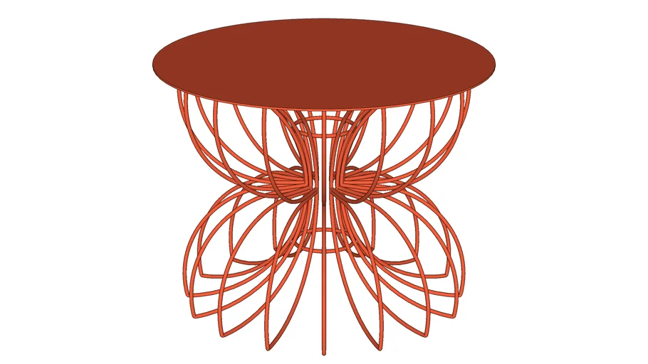 notNeutral Ribbon Accent Table - SHORT - Persimmon Orange | 3D Warehouse