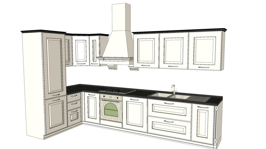 Classic kitchen - Cucina classica 3.64 x 1.70 | 3D Warehouse