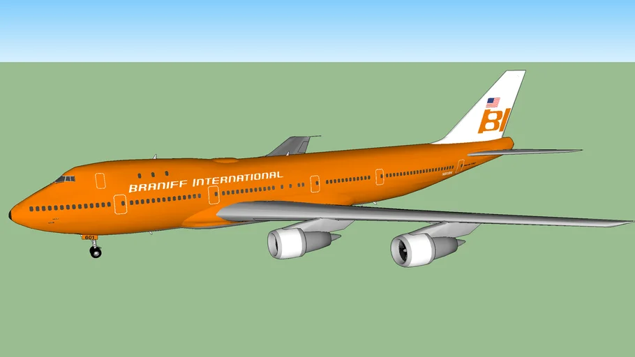 Braniff International Airways 747-127 'Big Orange' (1975) | 3D Warehouse