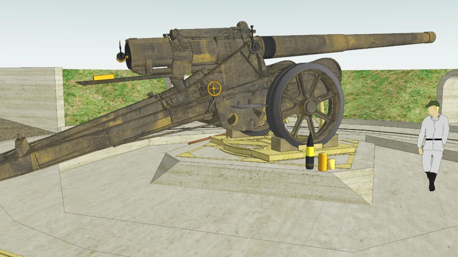 Howitzer 15,5 Sfh 420 (f) Saint Chamon 'Schneider' modèle 1916 | 3D ...