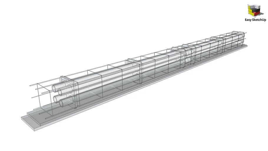 2x2 Duct Bank Concrete and HDPE 160 mm For H.V. Underground System | 3D ...