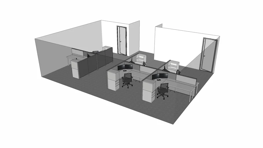 Burns& Farrey v2 - 6x8 Cubicles | 3D Warehouse