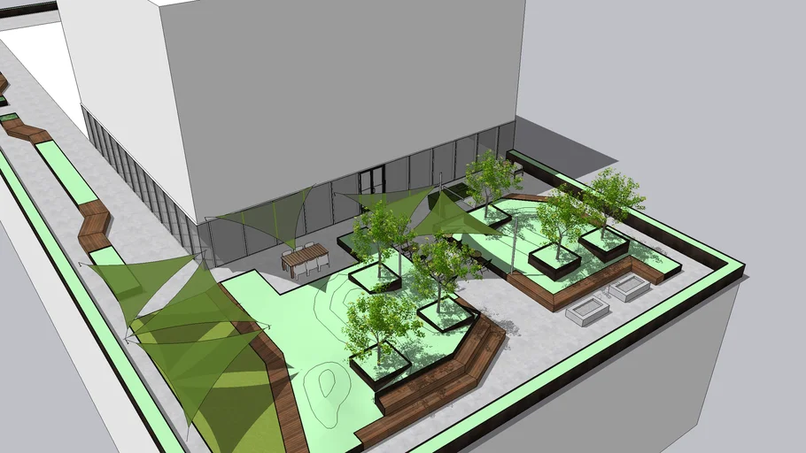 7th floor terrace with shade | 3D Warehouse