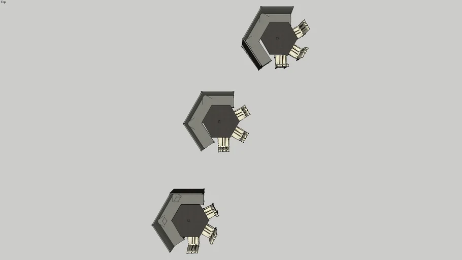 hexagonal booth seating | 3D Warehouse
