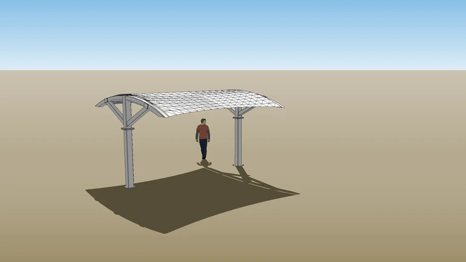 Single Mast Barrel Vault Canopy | 3D Warehouse