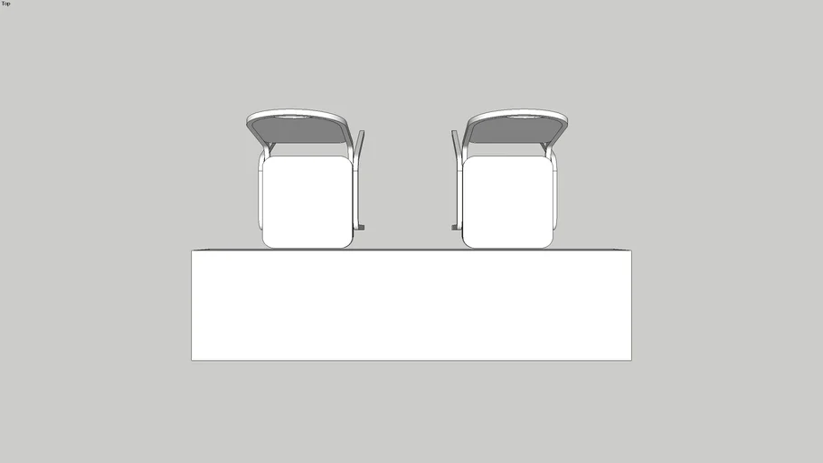 6' Slim Conference Table with 2 chairs classroom layout | 3D Warehouse