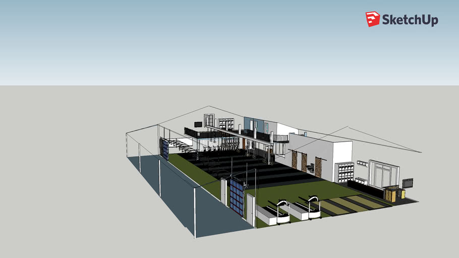 5,000 square foot crossfit gym (roof and shell hidden) | 3D Warehouse