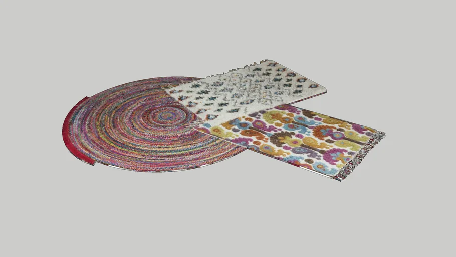 KARE 38364 Carpet Collage Multi 240x320cm | 3D Warehouse