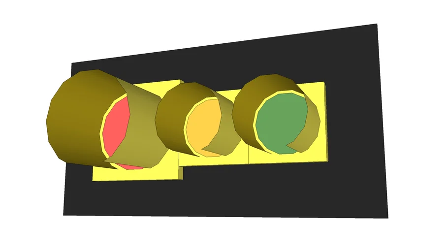 Horizontal Traffic Signal with Frame, 12 Inches: Red; 8 Inches: Yellow ...