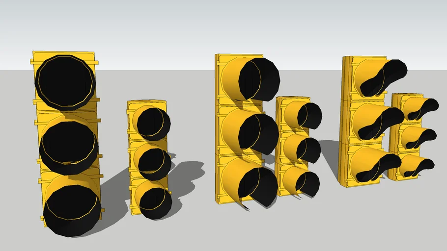8 and 12 inch Eagle Flatback traffic signals | 3D Warehouse