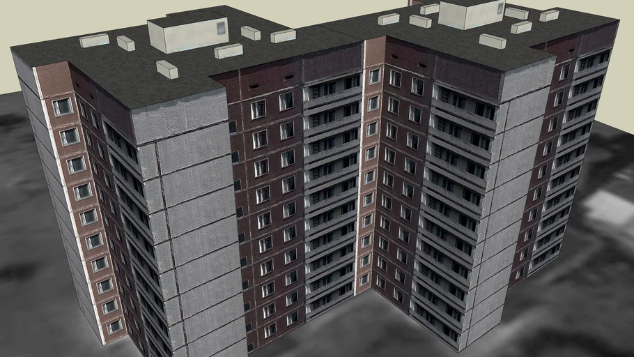Pripyat building (19) 51°24'35.86'N 30° 3'26.88'E | 3D Warehouse