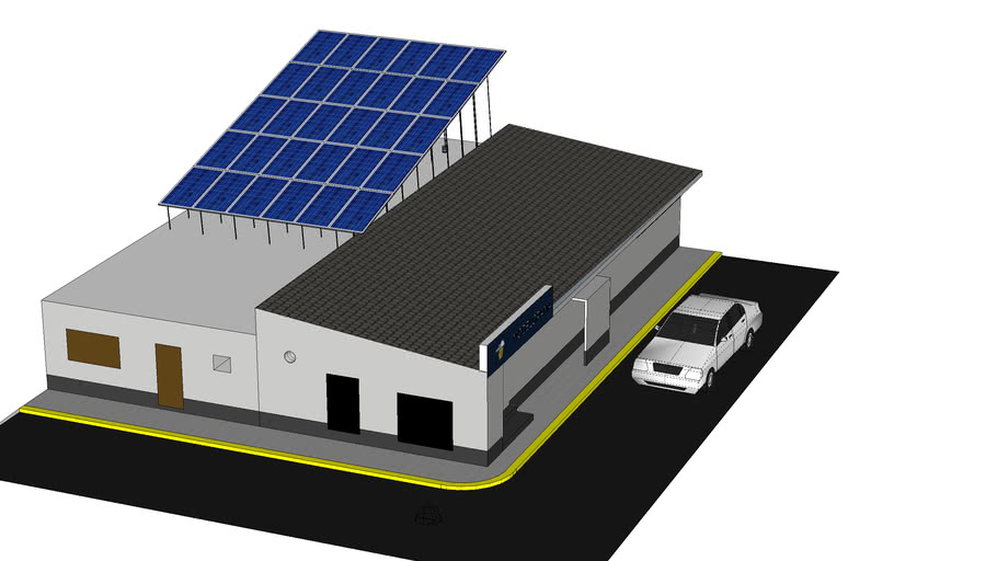 System Solar On Grid - 30 Solar Modules and Fronius 10 kW | 3D Warehouse
