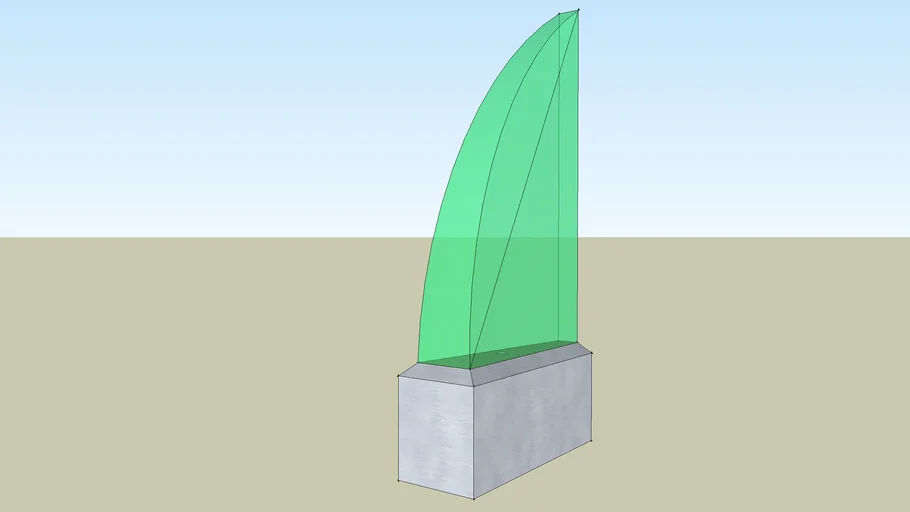 Glass Sail Shaped Lighting Fixture | 3D Warehouse