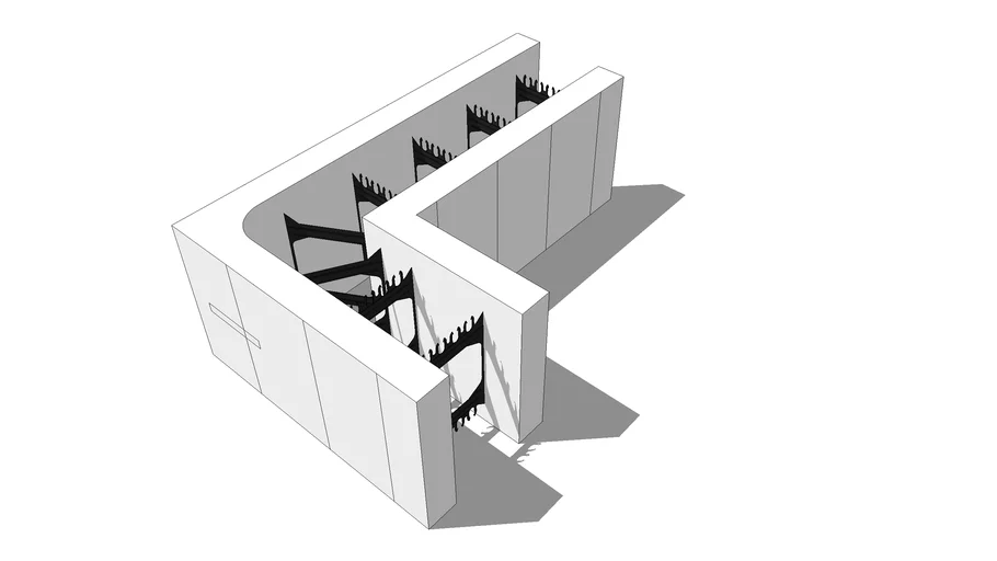 Amvic R30 ICF - 8in 90 Long Corner | 3D Warehouse