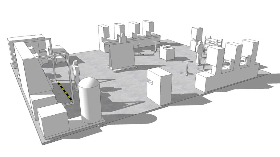 Factory scale plan for a small upvc window production line (welding ...