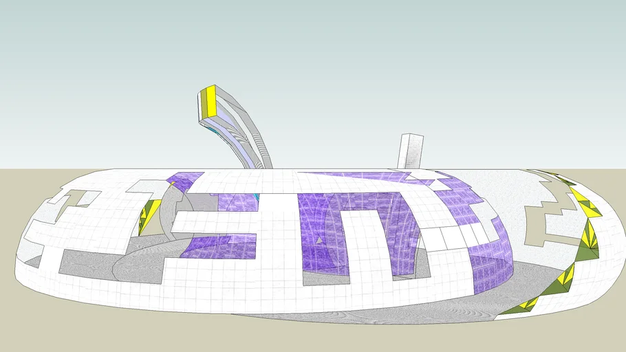 IDEA for a Modern Art Museum- preliminary sketches- more voids in shell | 3D Warehouse