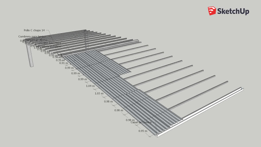 isometrico de techo | 3D Warehouse