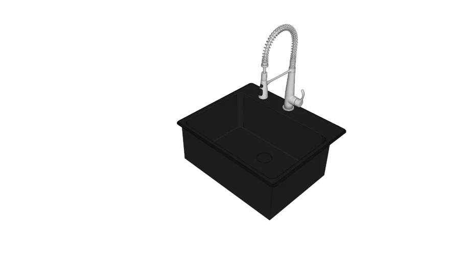 25in Single bowl kitchen sink | 3D Warehouse