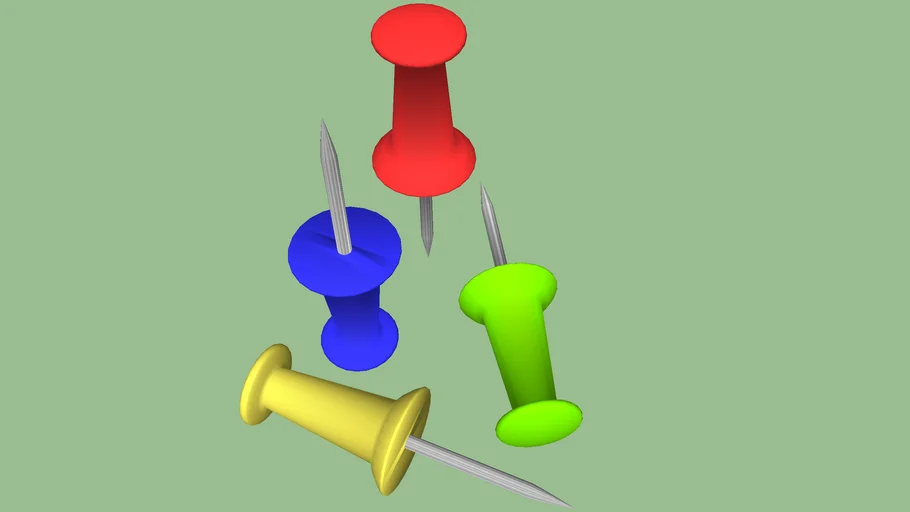 Pins for Paper in 4 Colours | 3D Warehouse