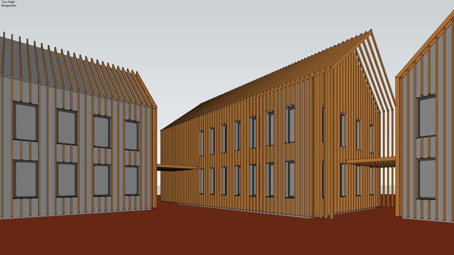 Building with wooden facade / budynek z drewnianą elewacją | 3D Warehouse