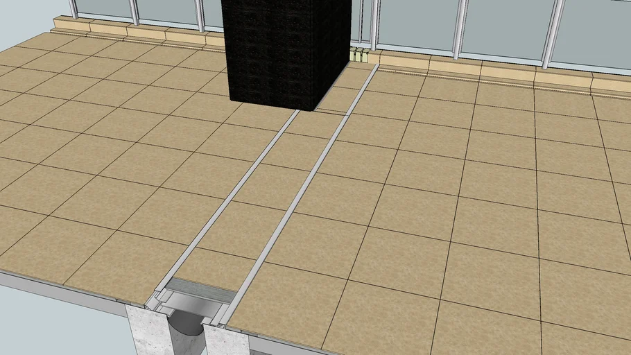 FLOOR TO FLOOR PAN TYPE WITH TILES EXPANSION GAP COVER | 3D Warehouse