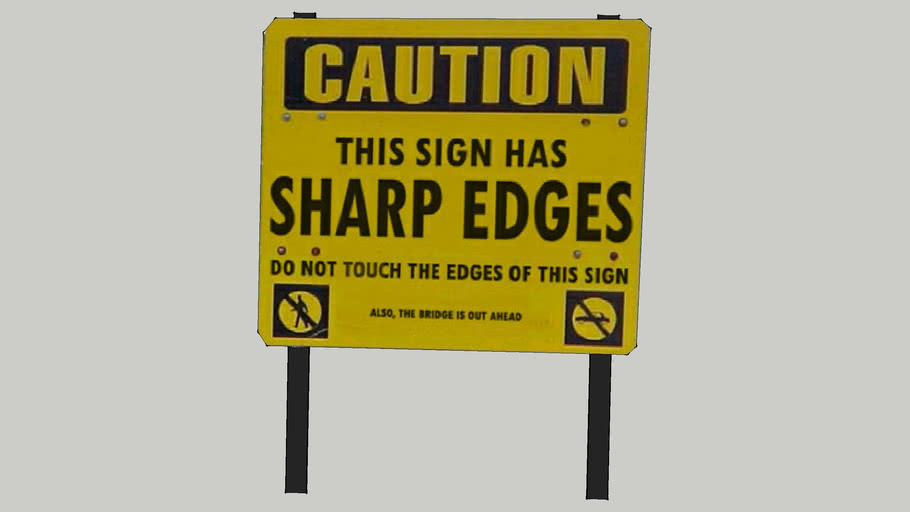 caution sign | 3D Warehouse