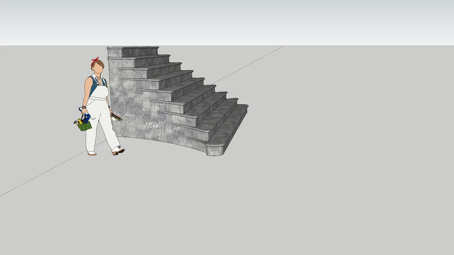 Steps, Stone 9 steps 6ft1in righ | 3D Warehouse