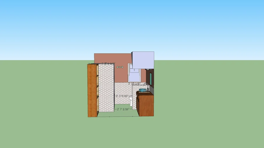 bathroom, shower with seat | 3D Warehouse