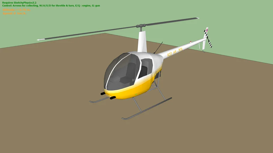 Helicopter Robinson R22 controllable sketchy | 3D Warehouse