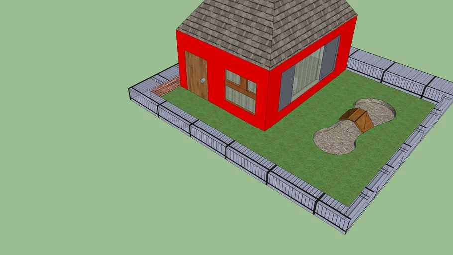 Casa simples com laguinho | 3D Warehouse