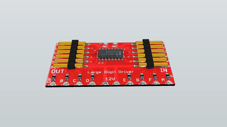 TPIC6C596 Large 7 Segment LED Driver | 3D Warehouse