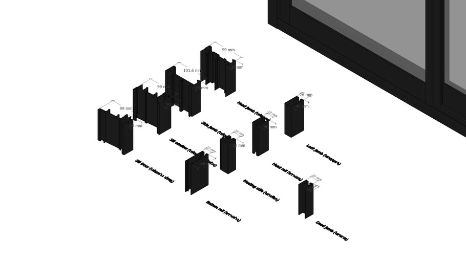 Aluminium Profile (Slide Windows) | 3D Warehouse