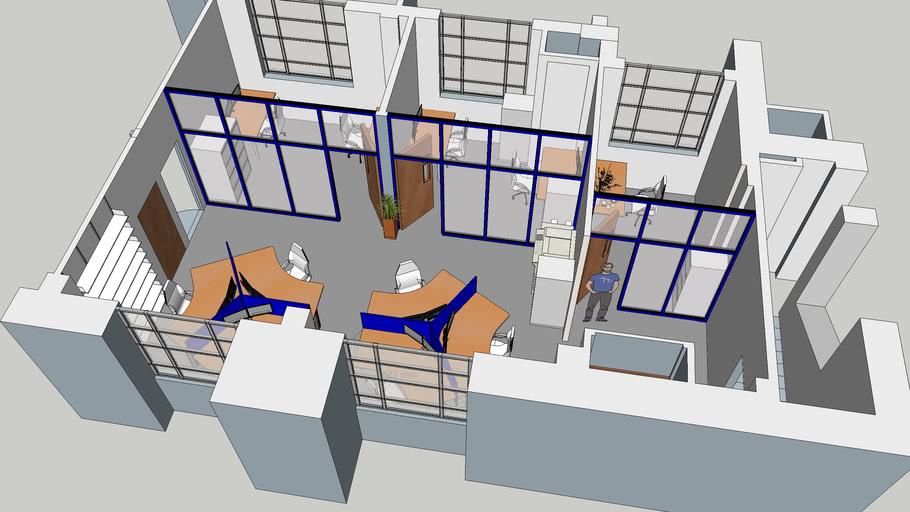 Office Refurb with Partitioned Offices | 3D Warehouse